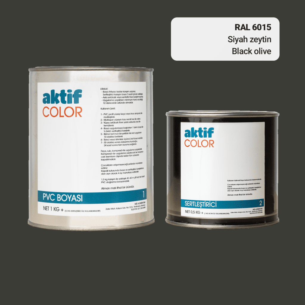 Aktif Color | PVC Pimapen Boyası | RAL 6015 | Siyah Zeytin | 1.5 Kg ...